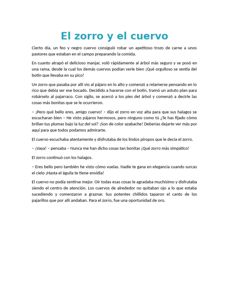 El Zorro y El Cuervo | PDF