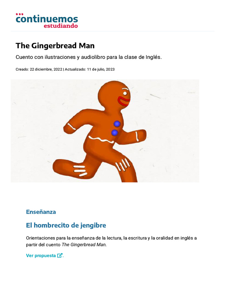 The Gingerbread Man - Continuemos Estudiando Cuento 2 | PDF | Baked ...