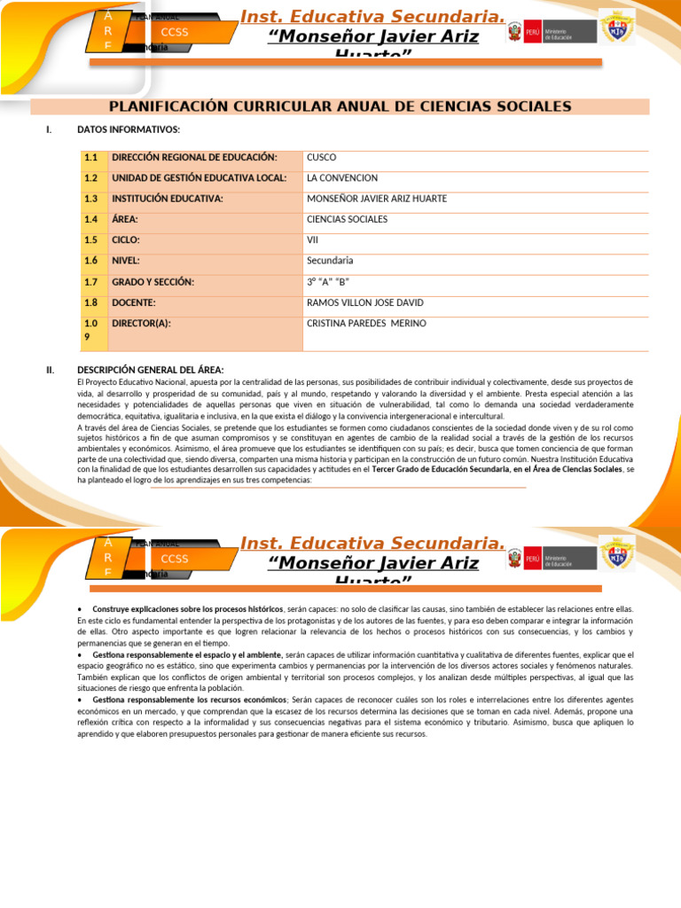 P.A CCSS 3° - 2023 | PDF | Sustentabilidad | Sociedad