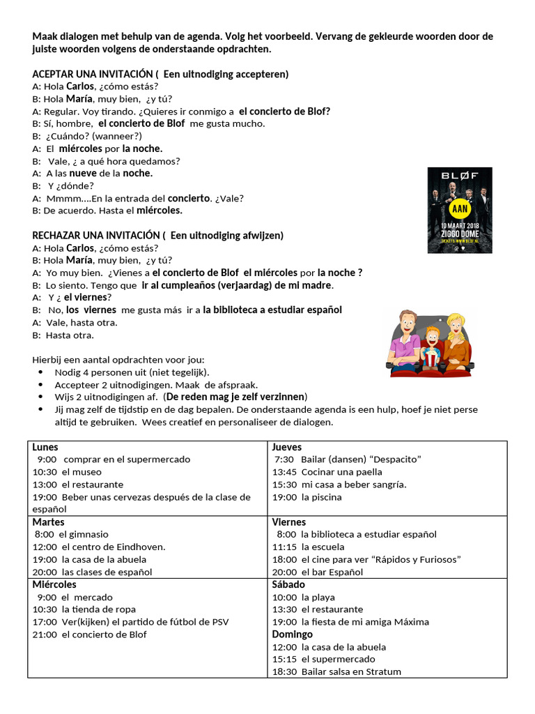 Proponer, aceptar y rechazar una invitación | PDF