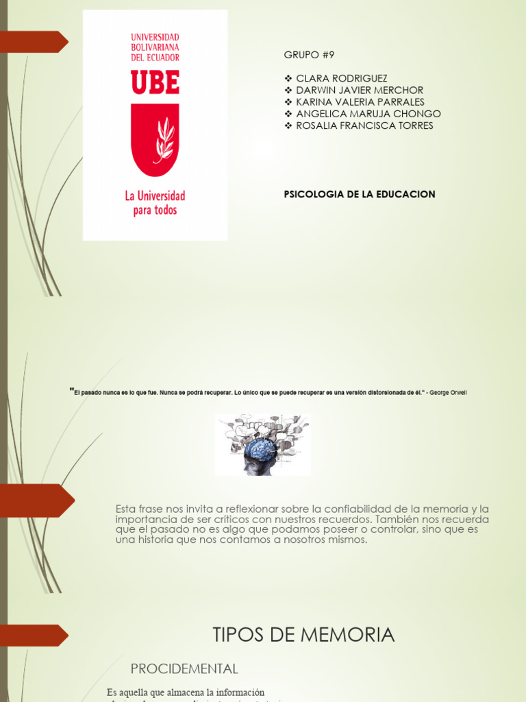 Ejemplos de Memoria Procedimental | PDF | Memoria | Cerebro
