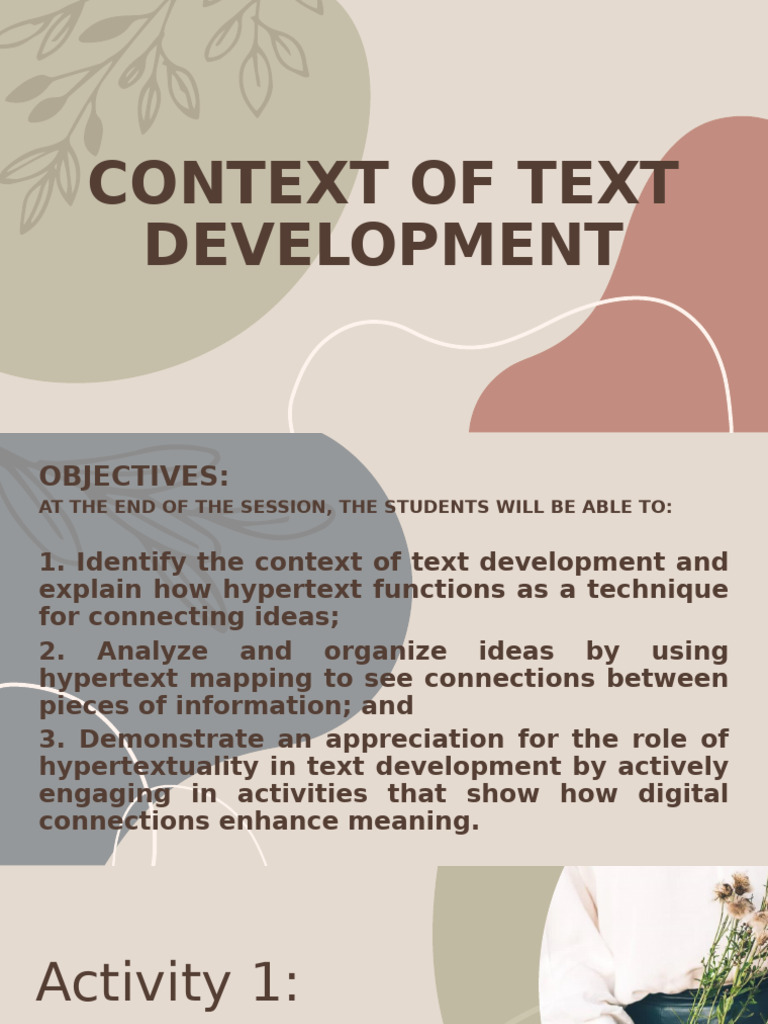 Context of Text Development | PDF | Hypertext | Intertextuality