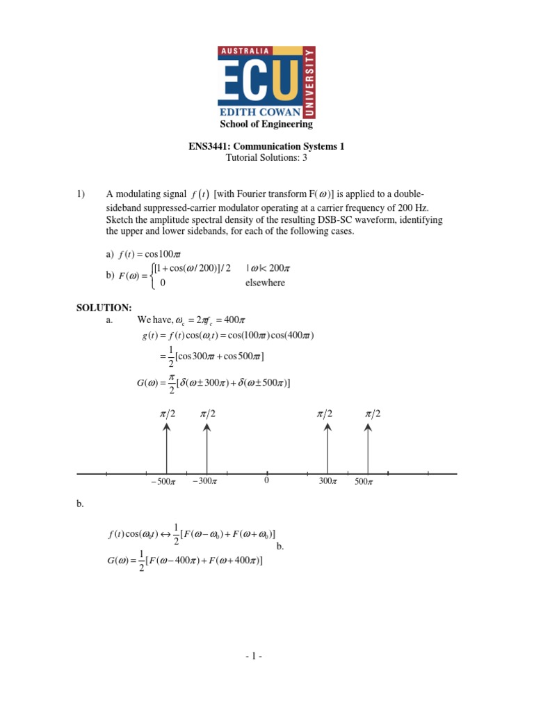 Tutorial 3 Solution | PDF | Electrical Engineering | Signal Processing