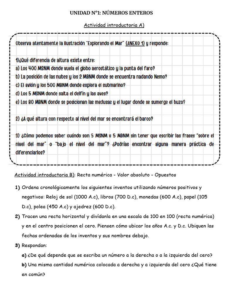Unidad 1 - N-Meros Enteros | PDF | imperio Romano | Entero