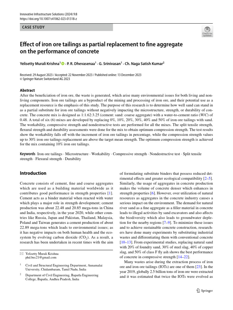 REF 2 - Efect of Iron Ore Tailings As Partial Replacement To Fne ...