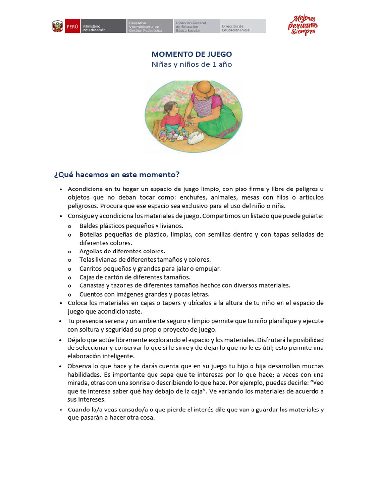 Momento de Juego 1 Año | PDF | Cognición