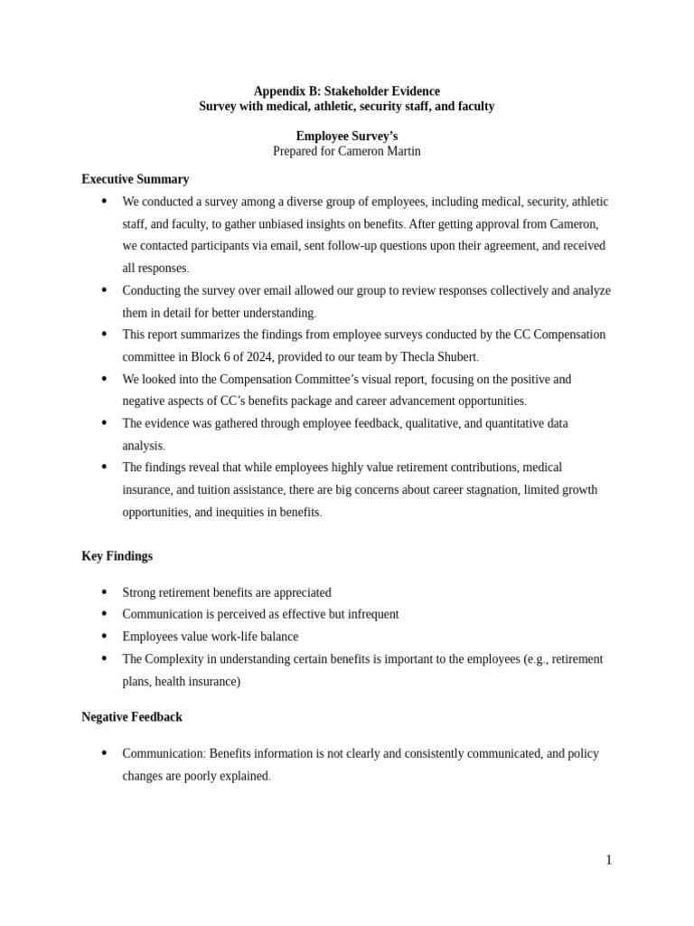 Appendix B 2nd Form of Evidence final copy | PDF | Survey Methodology | Employment