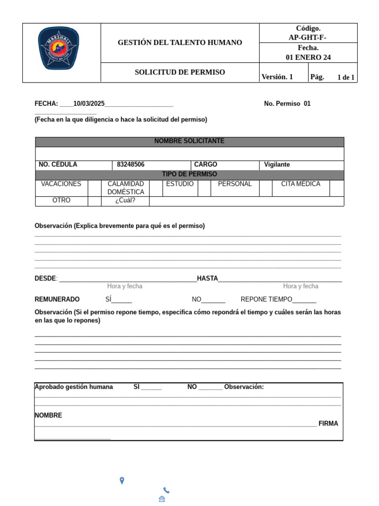 24.solicitud de Permiso | PDF