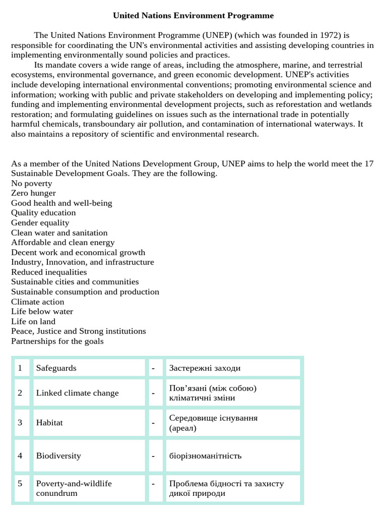 United Nations Environment Programme | PDF | Sustainability | United ...