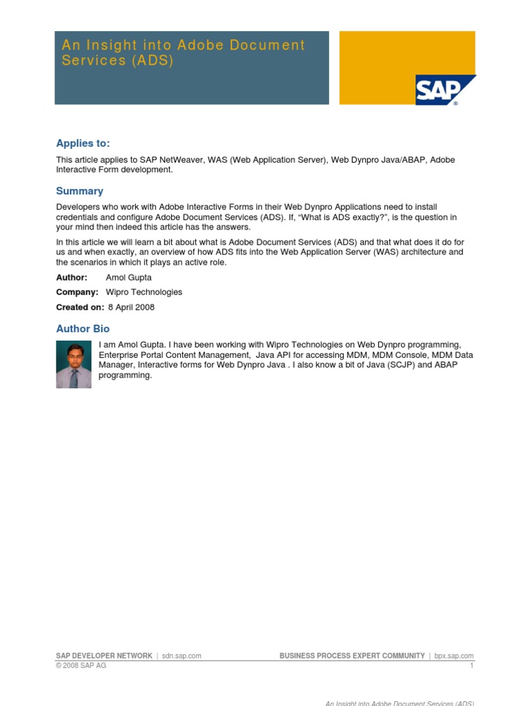 An Insight Into Adobe Document Services (ADS) | PDF | Portable Document ...