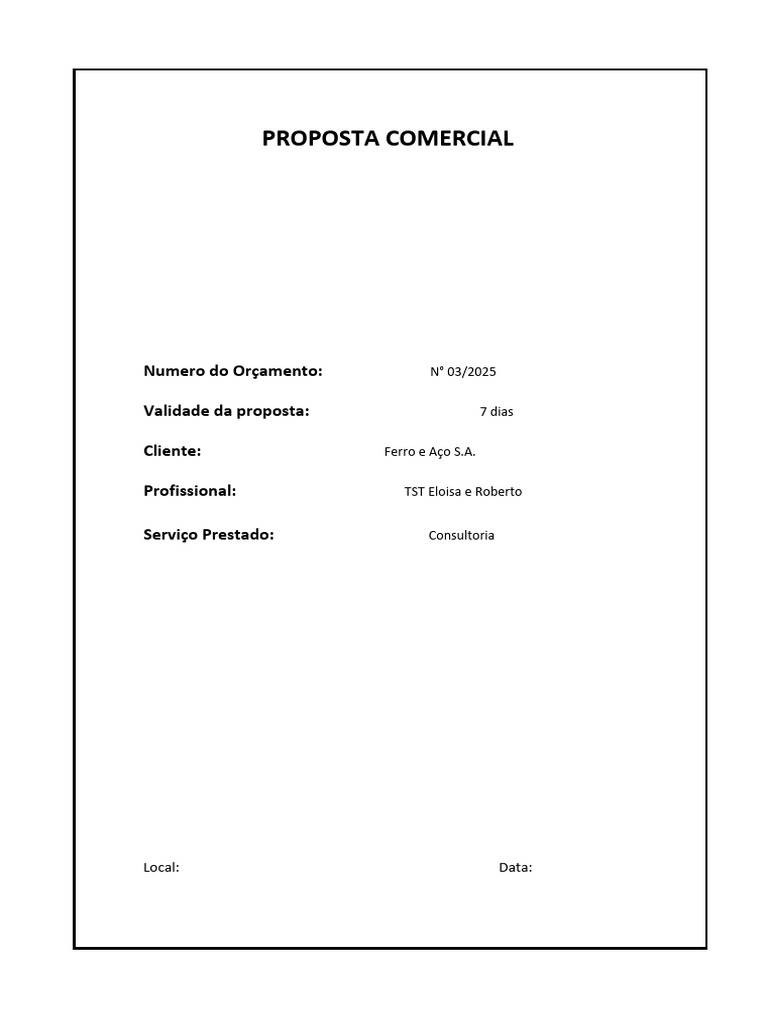 Anexo 3 - Proposta Comercial | PDF
