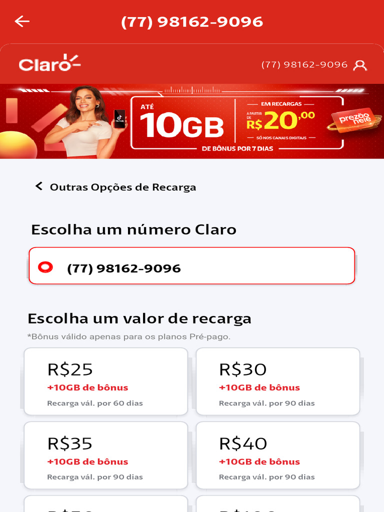 Recarga Claro Republica Dominicana