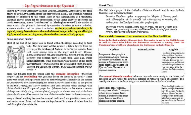 The Angelic Salutation Explained | PDF | Mary, Mother Of Jesus ...