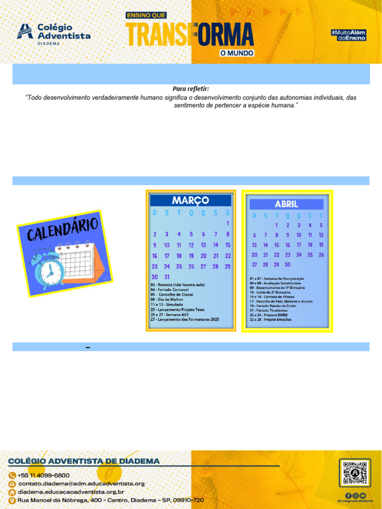 Comunicado Geral 12 27032025 | PDF | Adolescência | Pedagogia