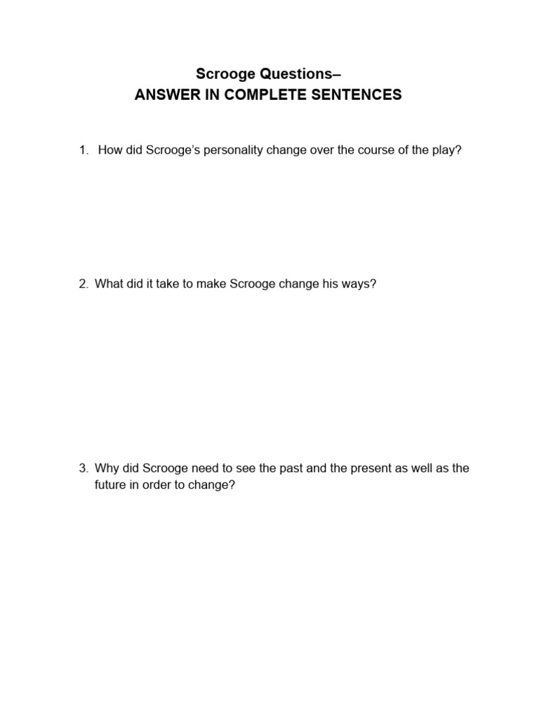 Scrooge Questions | PDF