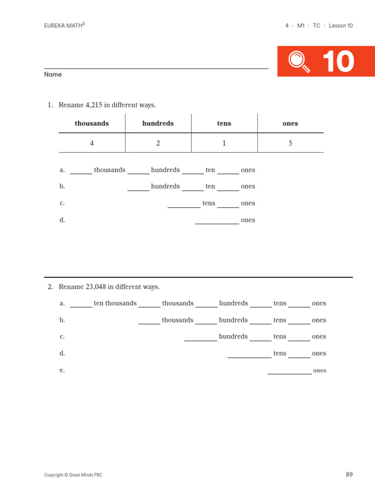 Module 1 Lesson 10 Classwork | PDF