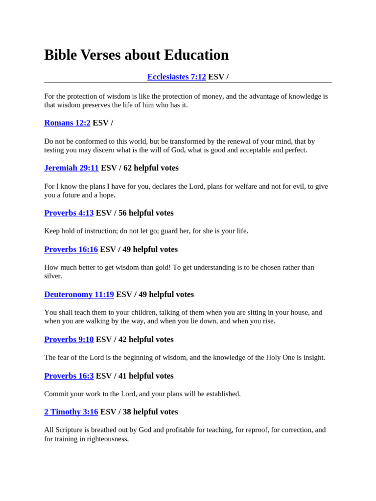 Biblical Insights on Education | PDF | Wisdom | Book Of Proverbs
