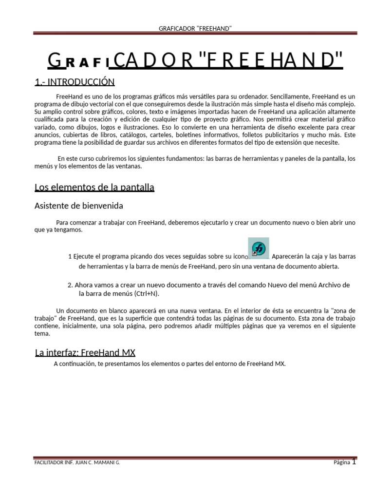 Introducción a FreeHand MX | PDF | Ventana (informática) | Informática