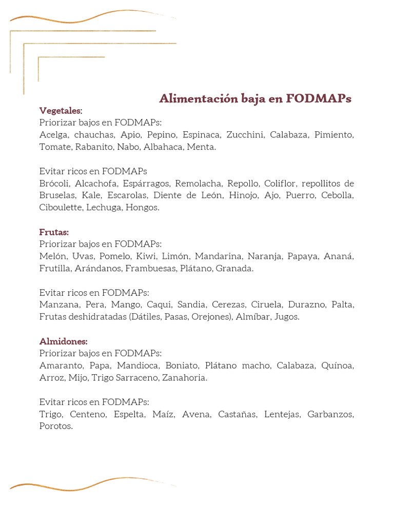 Alimentación Baja en FODMAPs | PDF