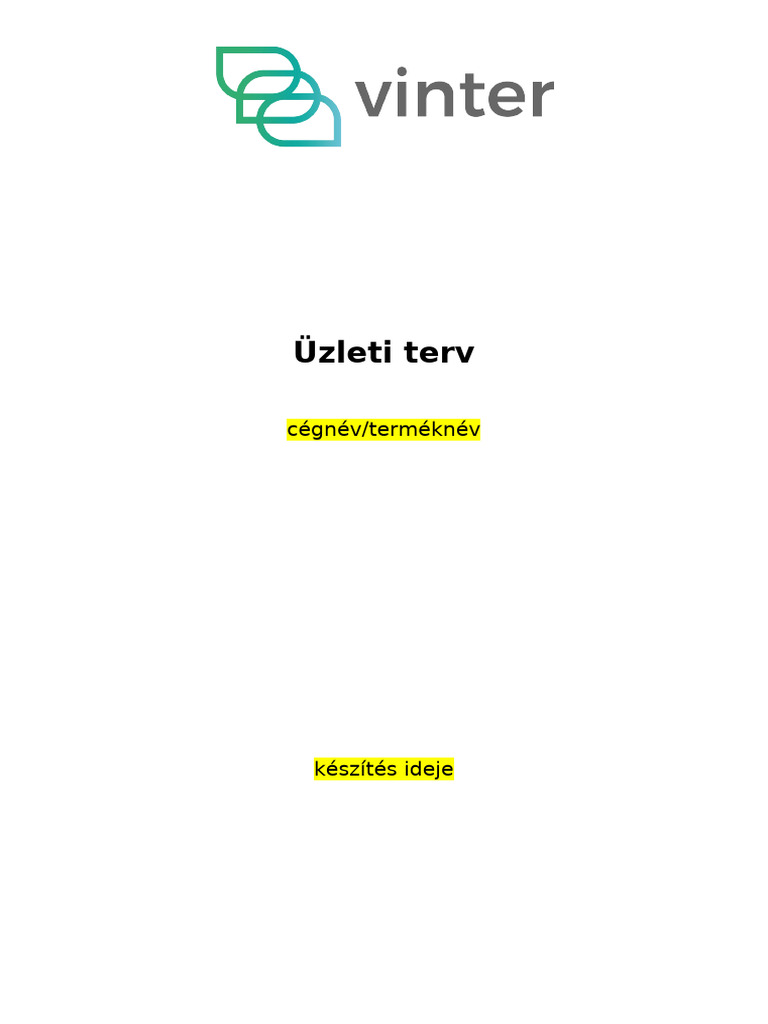 Uzleti Terv Minta | PDF