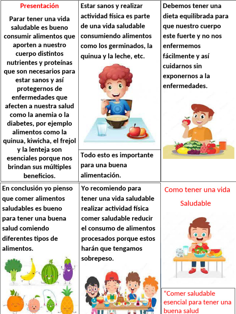 Triptico Alimentacion Saludable | PDF
