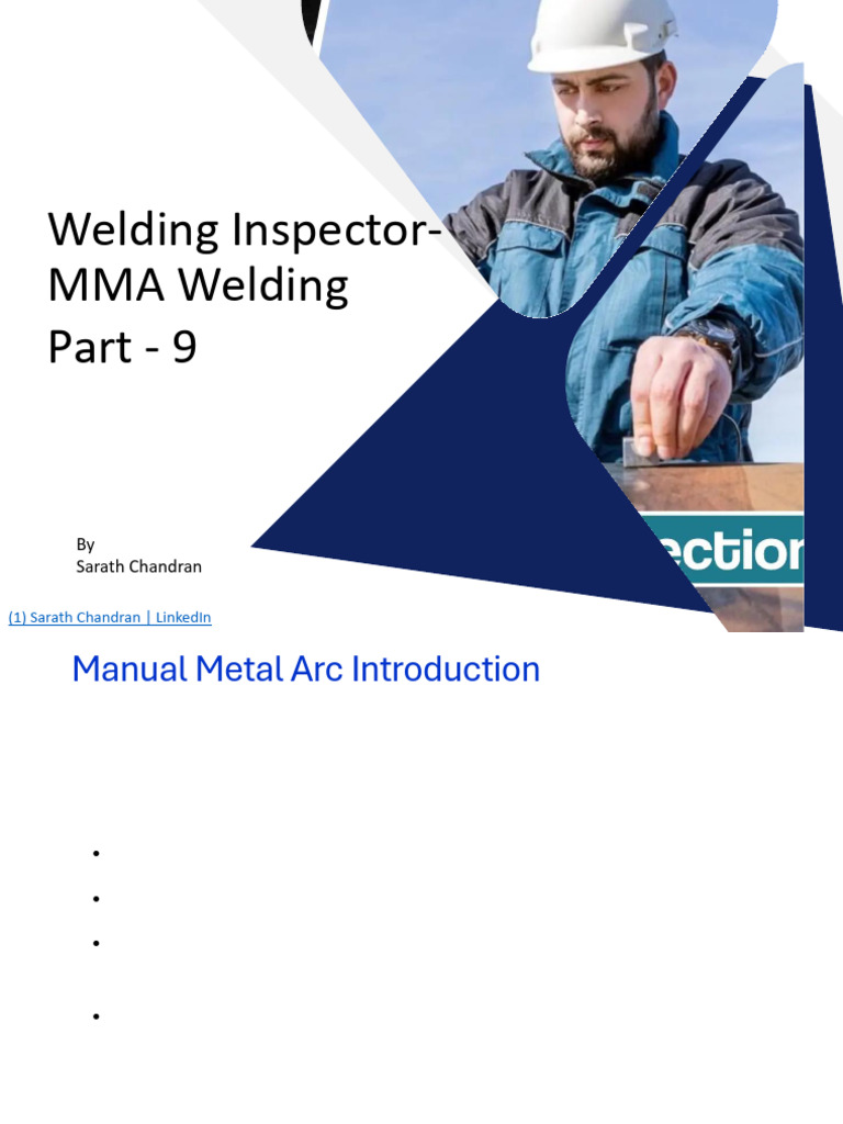 Welding Inspector - MMA Welding (Part-9) | PDF | Welding | Construction