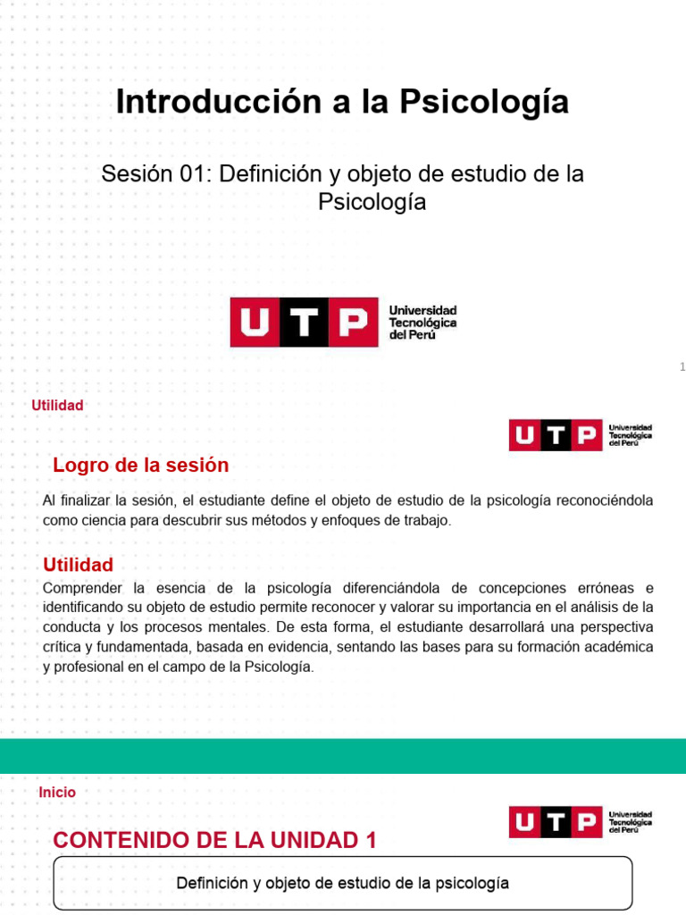 DCI - P22S - PPT - Definición y Objeto de Estudio de La Psicología - 25C1M - PPTX | PDF ...