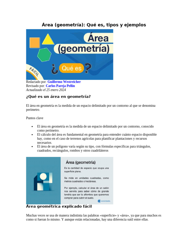 Definición y tipos de área en geometría | PDF | Triángulo | Zona