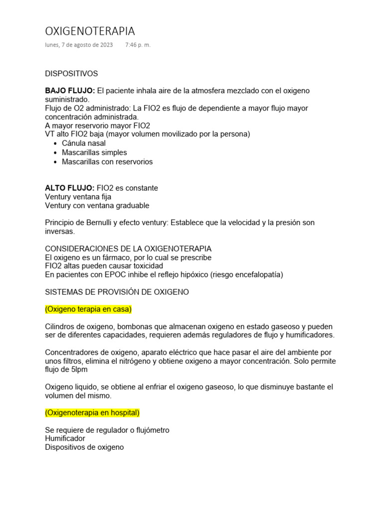 Oxigen Oter Apia | PDF