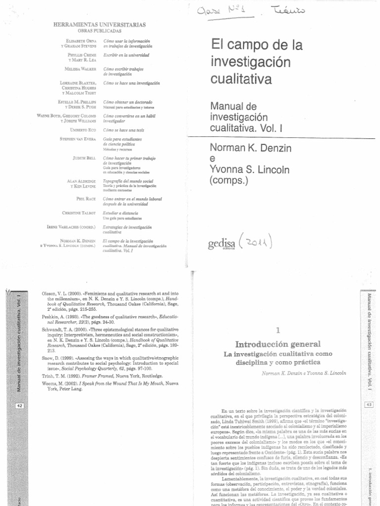 Introducci N General. La Investigaci N Cualitativa Como Disciplina y Como PR Ctica | PDF