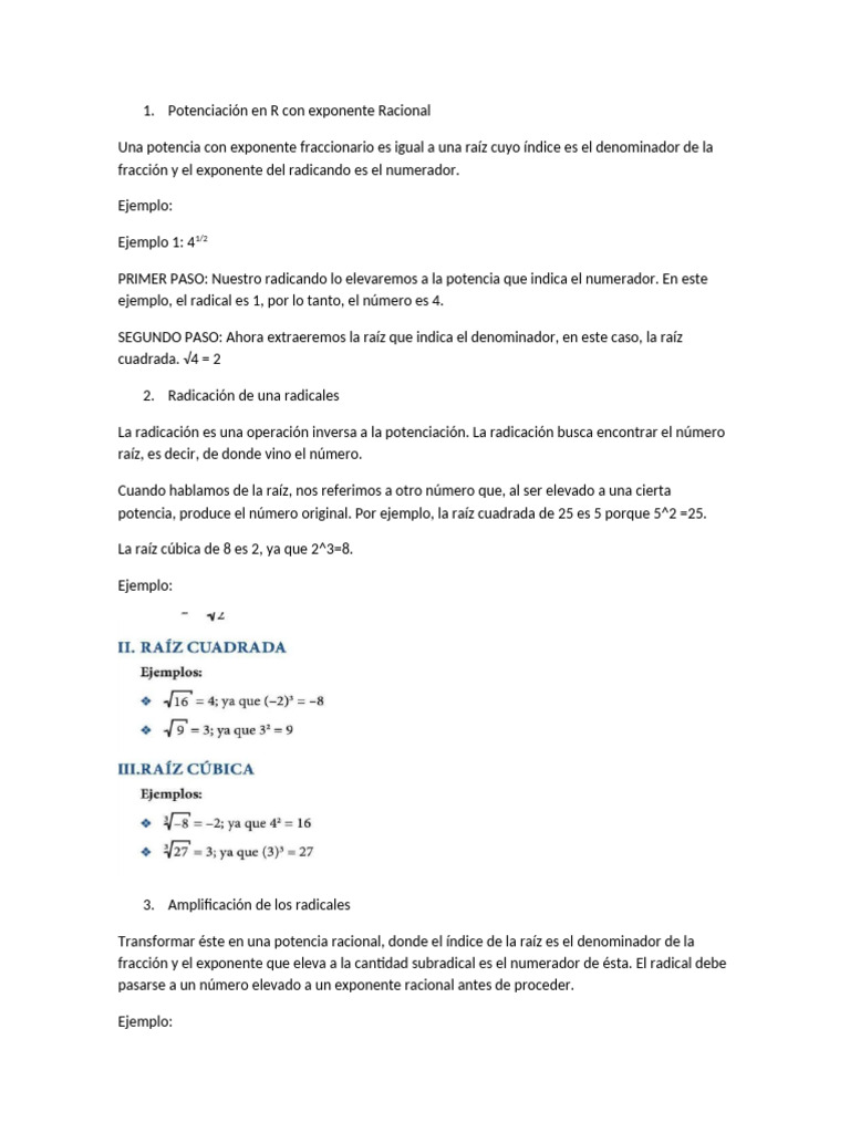 Potenciación en R Con Exponente Racional | PDF