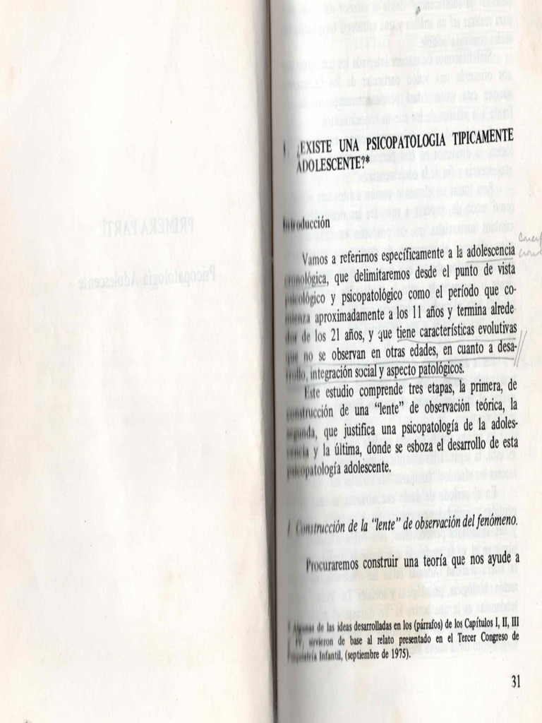 Moujan- Existe Una Psicopatologia Adolesc | PDF