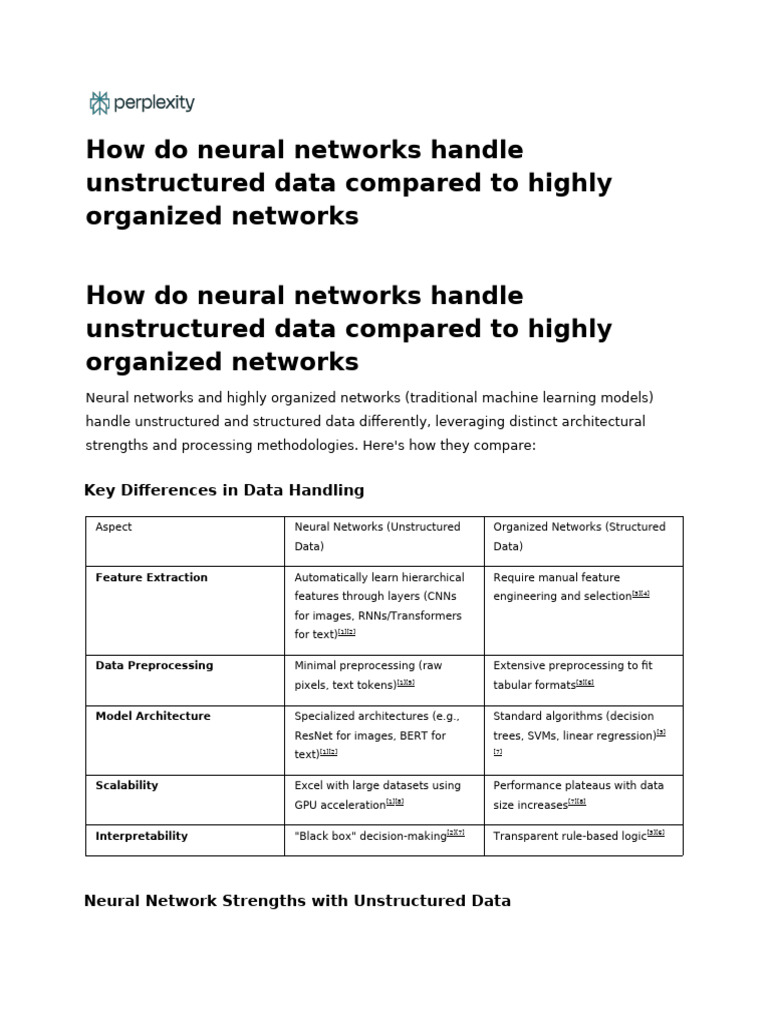 How Do Neural Networks Handle Unstructured Data Co | PDF | Artificial ...