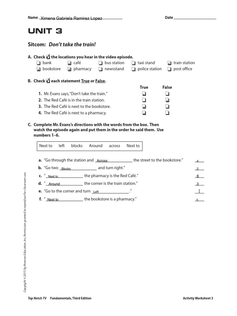 UNIT 03 Video Worksheets | PDF