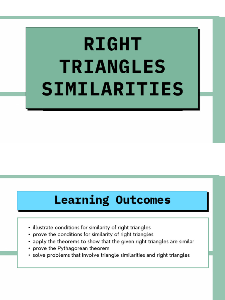 Right Triangle Similarity Theorems | PDF