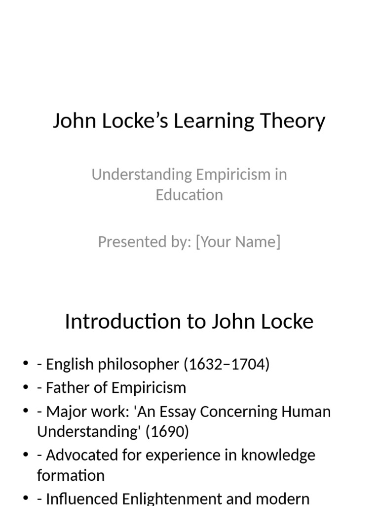 John Locke Learning Theory Detailed | PDF | Cognition | Psychology