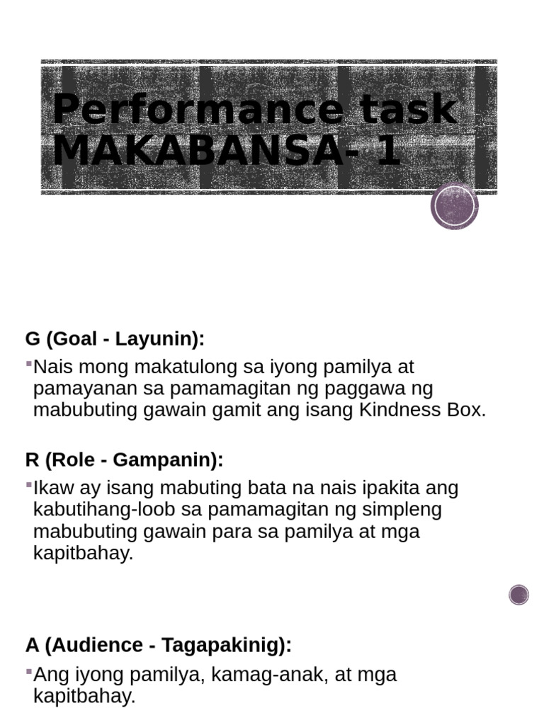 Performance Task - Makabansa | PDF