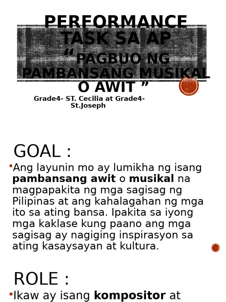 Performance Task Sa AP - Grade4 | PDF