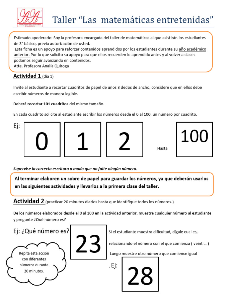 Taller Matem, Aticas | PDF