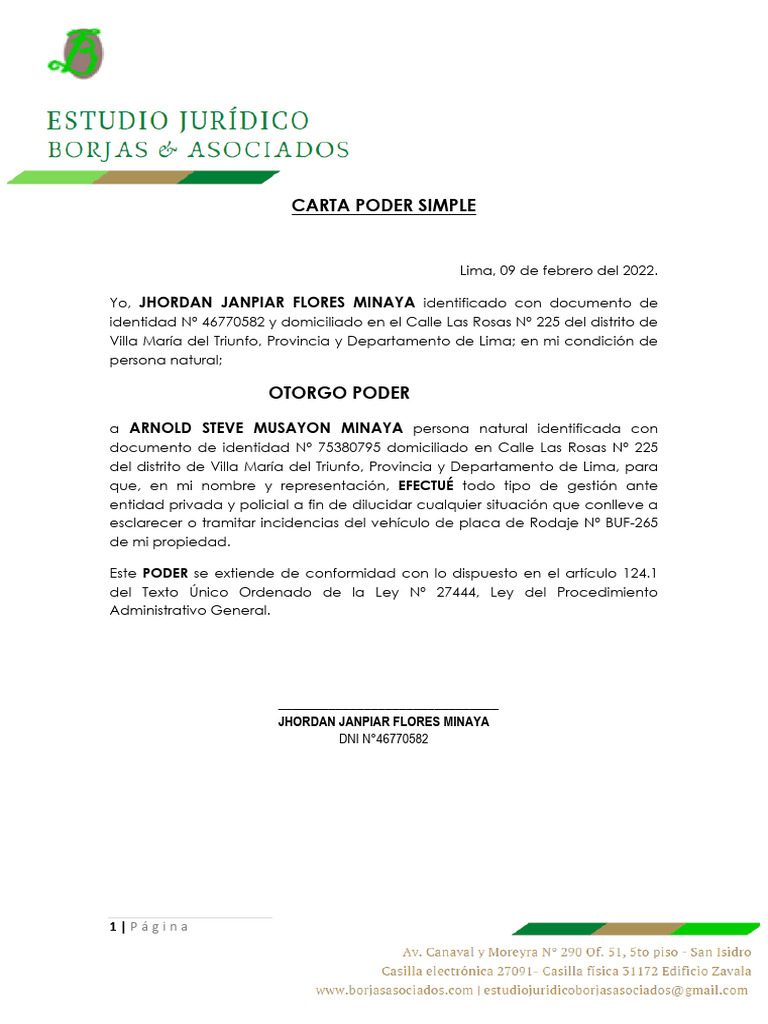 Carta Poder Simple | PDF