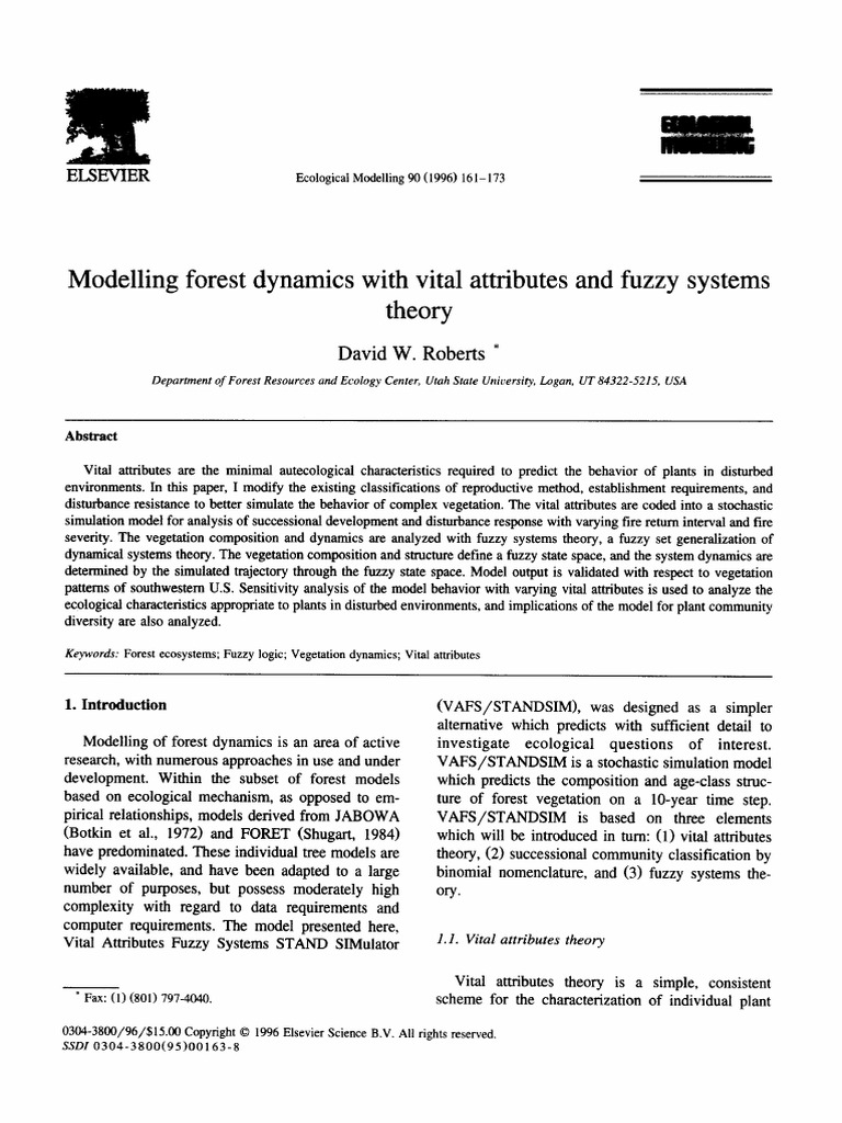 Modelling Forest Dynamics With Vital | PDF | Vegetation | Disturbance (Ecology)