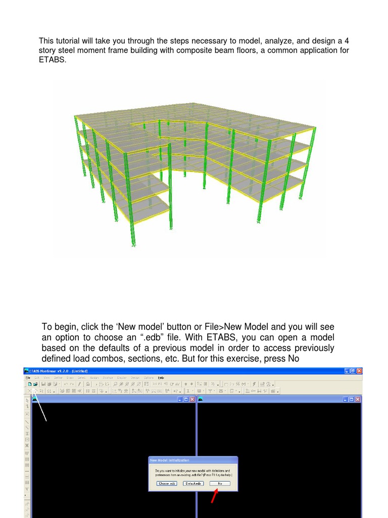 Modeling a 4 story steel moment frame building in ETABS | PDF ...
