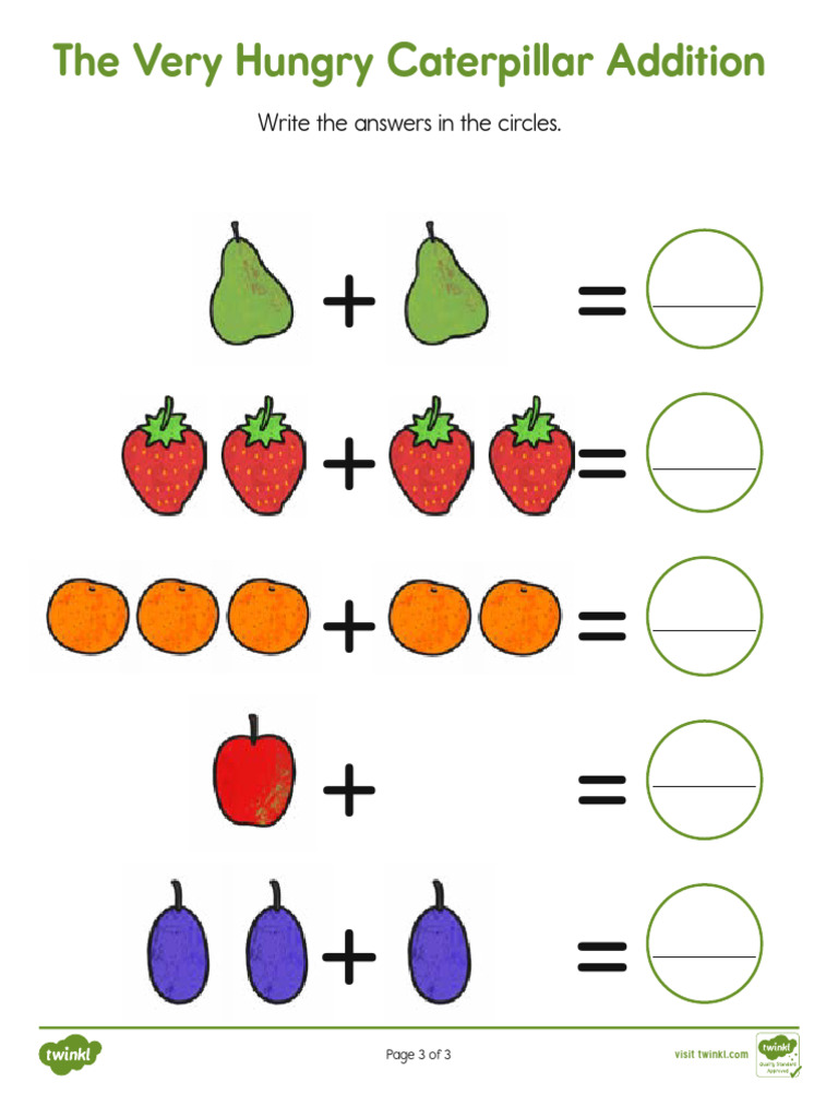 COUNTING Digital Kindergarten Math Workbook - The Very Hungry ...