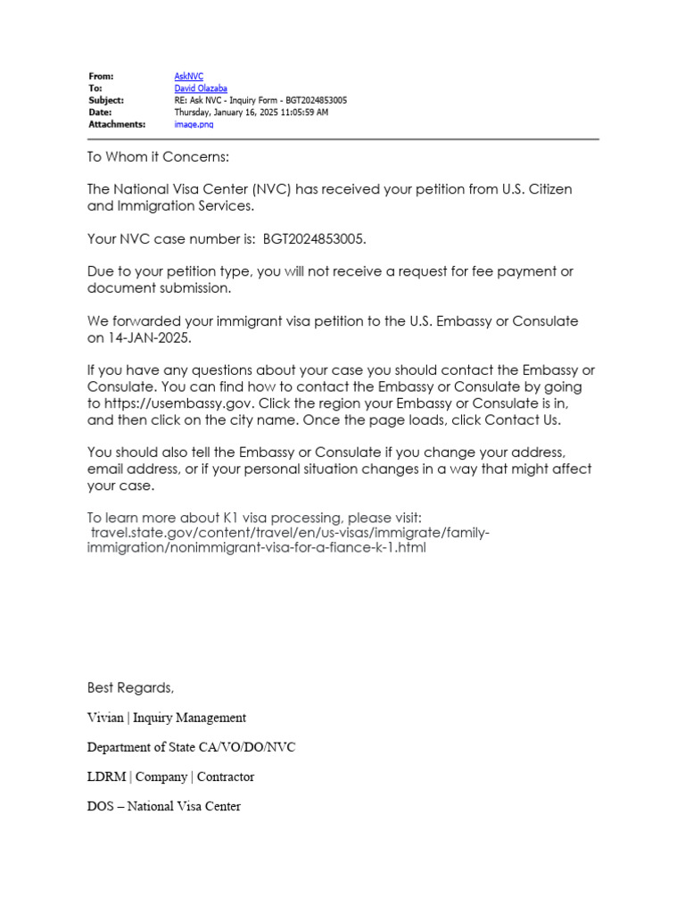 Ask NVC - Inquiry Form - BGT2024853005 | PDF