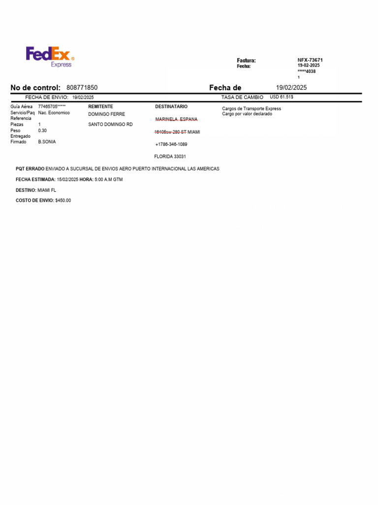 Comprobante Fedex | PDF | Finanzas del gobierno | Impuestos