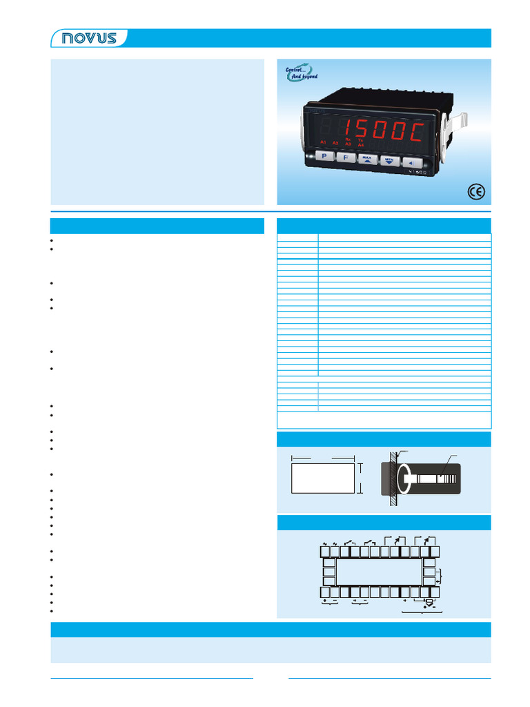 novus-n1500-flyer | PDF | Thermocouple | Power Supply