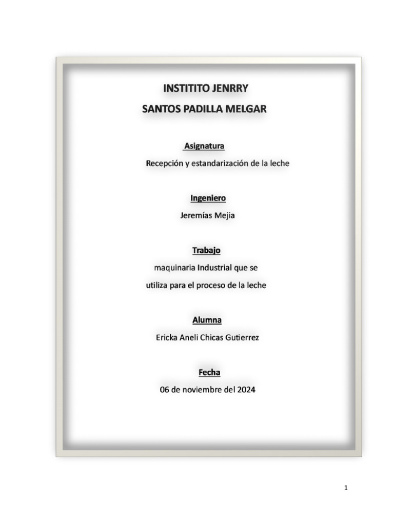 TAREA ERICKA | PDF | Leche | Productos lácteos