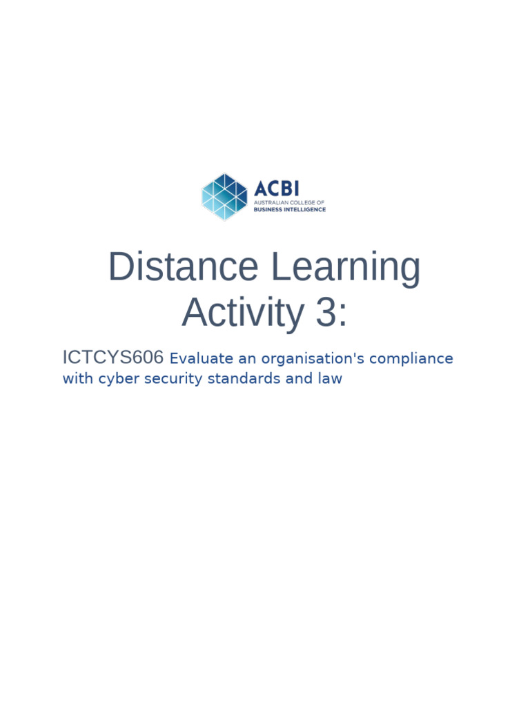 ICTCYS606 Distance Learning Activity 3 | PDF | Computer Security | Security