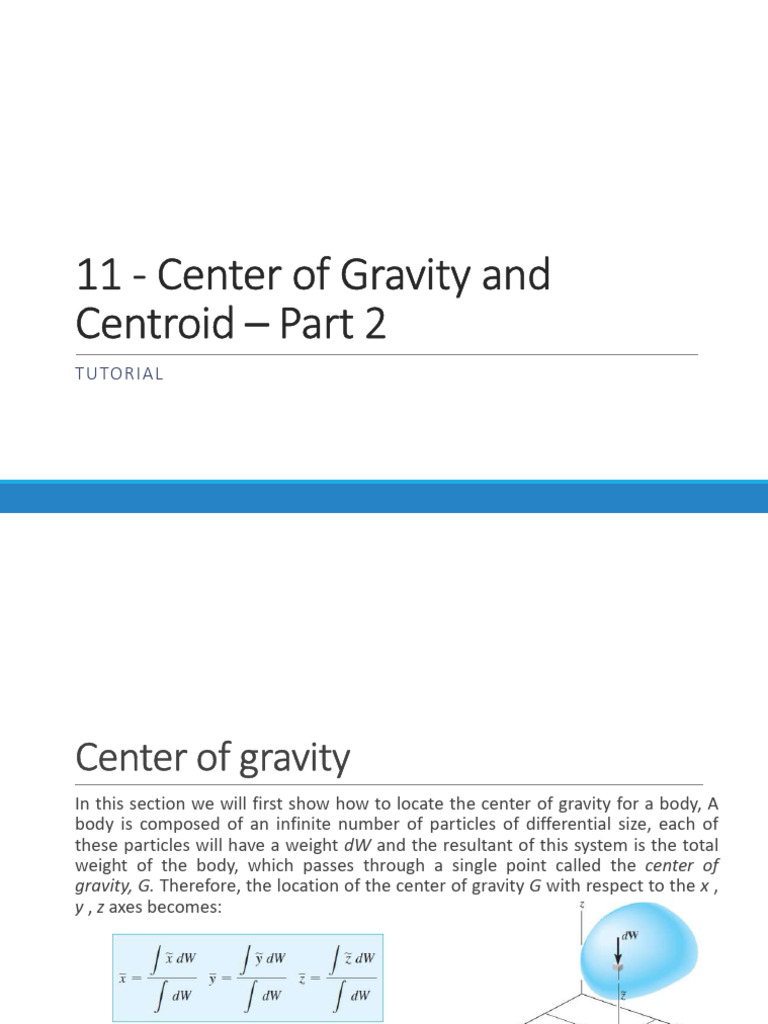 Center of Gravity and Centroid Tutorial | PDF | Center Of Mass ...