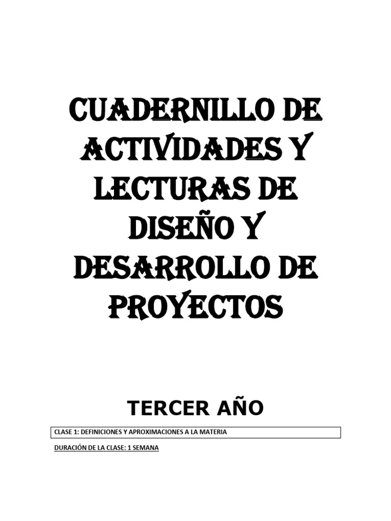 Cuadernillo de Diseño y Desarrollo de Proyectos' Contigo | PDF | Planificación | Diseño